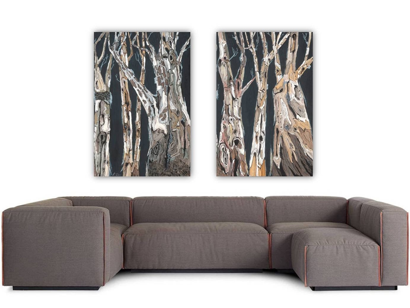 Extra Large Diptych Set, Oversized Wall Art; Huge Canvas Art Print ...
