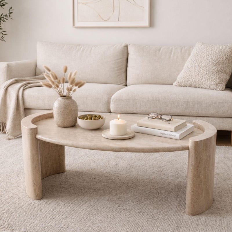 Outdoor travertine side table - Etsy.de