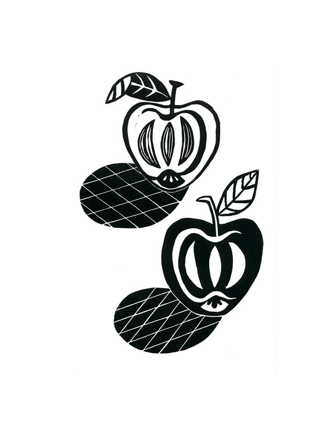 Apples Still Life Linocut Print - Etsy