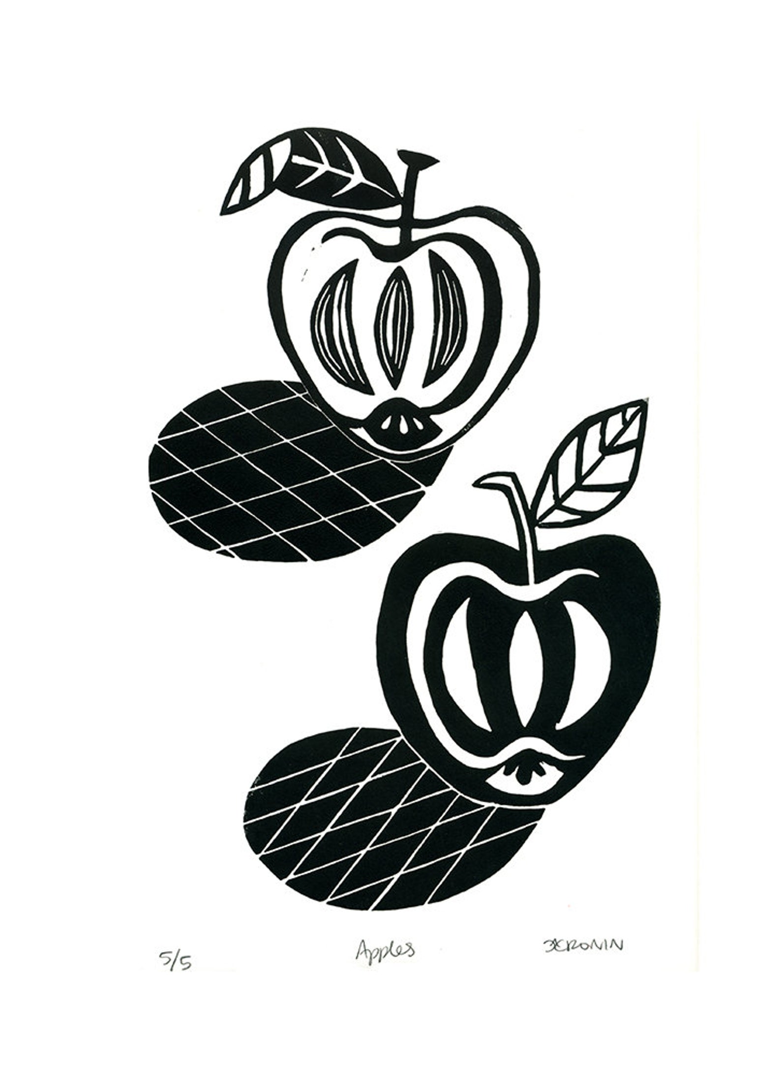 Apples Still Life Linocut Print - Etsy