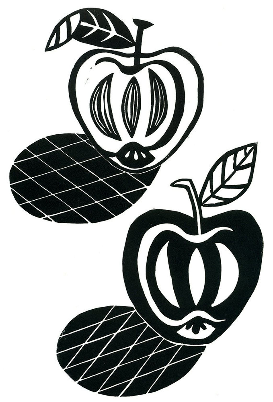 Apples Still Life Linocut Print - Etsy