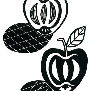 Apples Still Life Linocut Print - Etsy