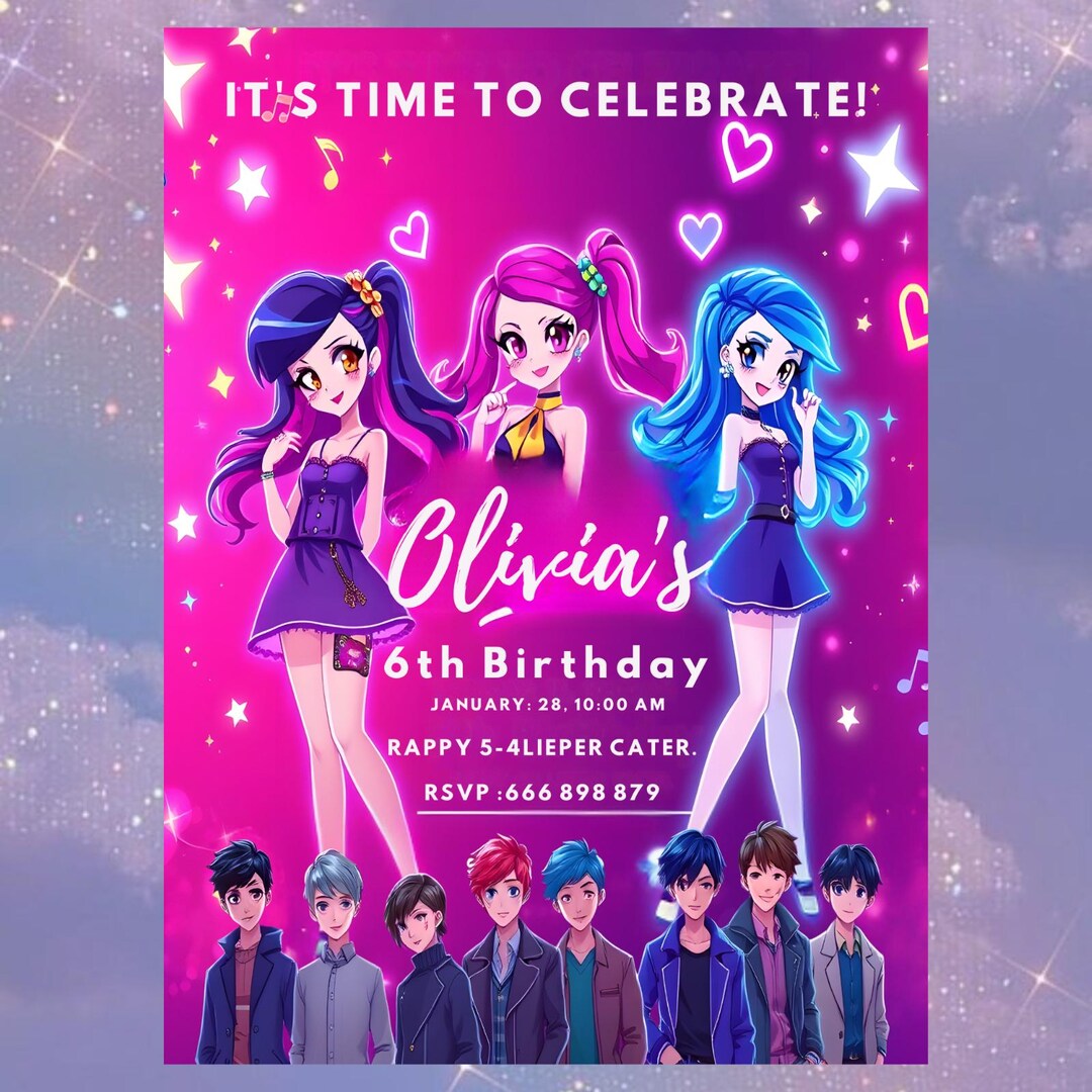 Editable Birthday Invitation |anime Theme Party |anime Invite| Birthday ...