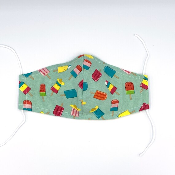 Happy Popsicle Face Mask Washable Reusable Cotton w/ Nose | Etsy