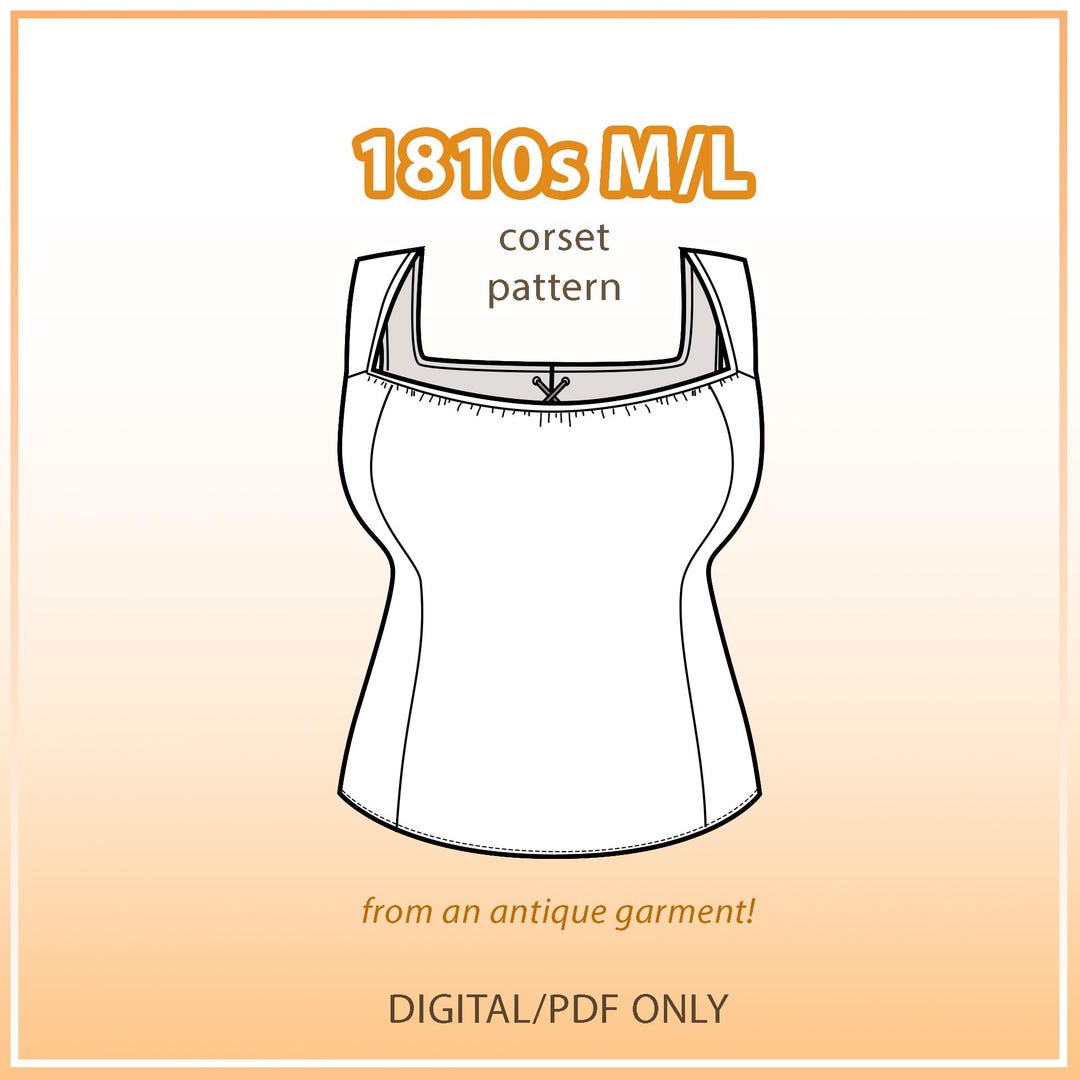 1810s M/L Stays Pdf Pattern for 31" Waist From Antique Garment (BSG1 ...