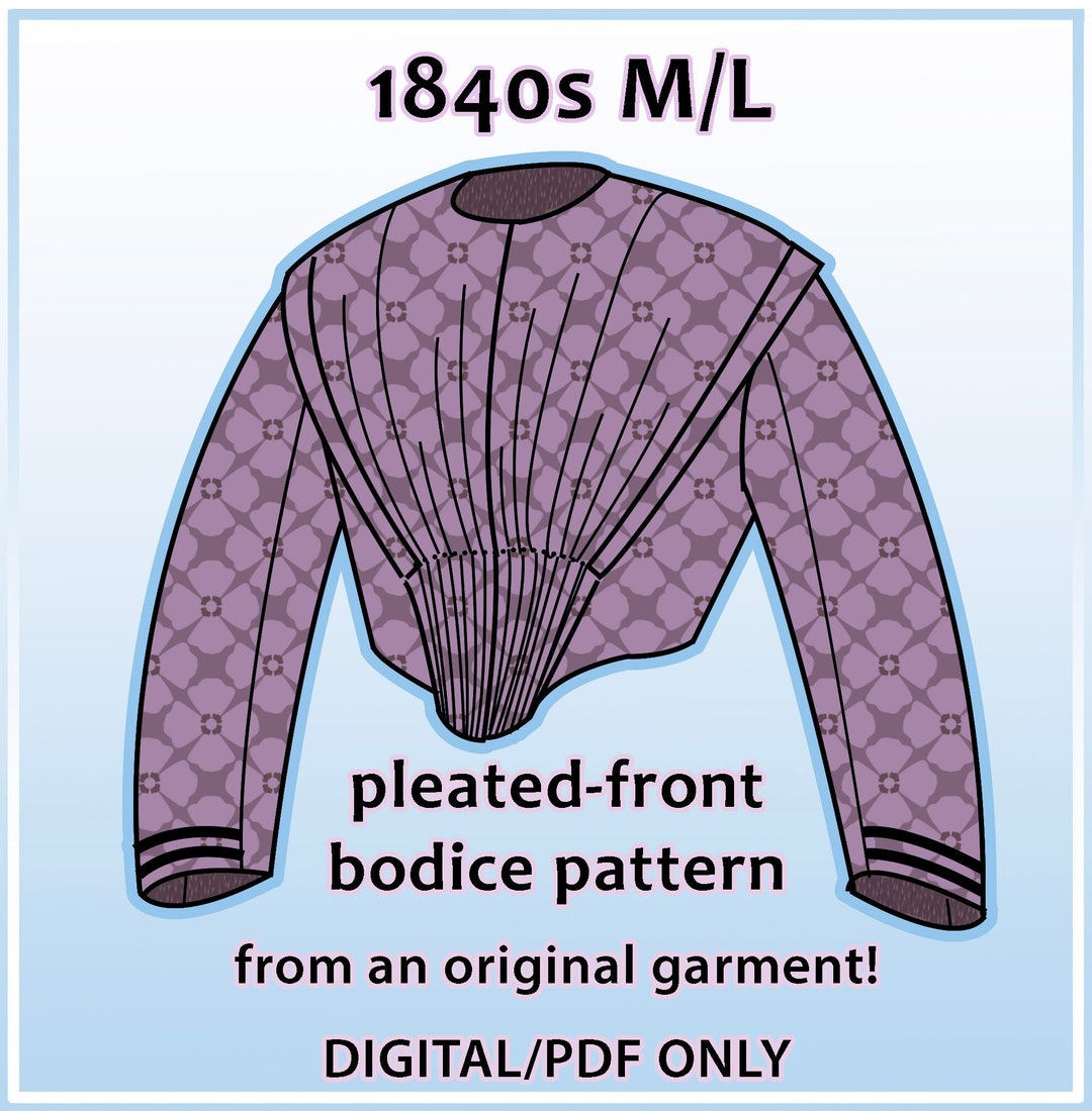 1840s M/L Day Bodice Pdf Pattern With 31" Waist From Antique Garment ...