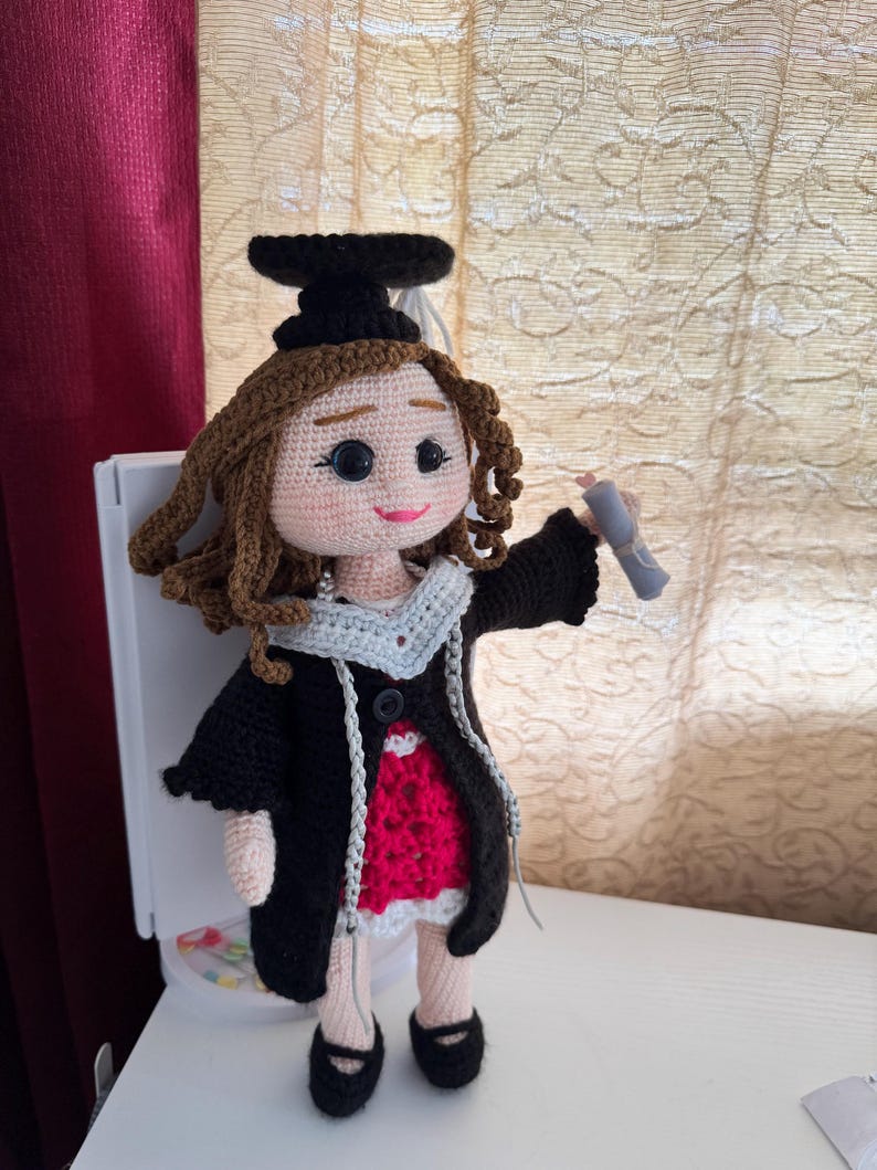Handmade Crochet Graduation Doll, Personalized Keepsake, Amigurumi ...