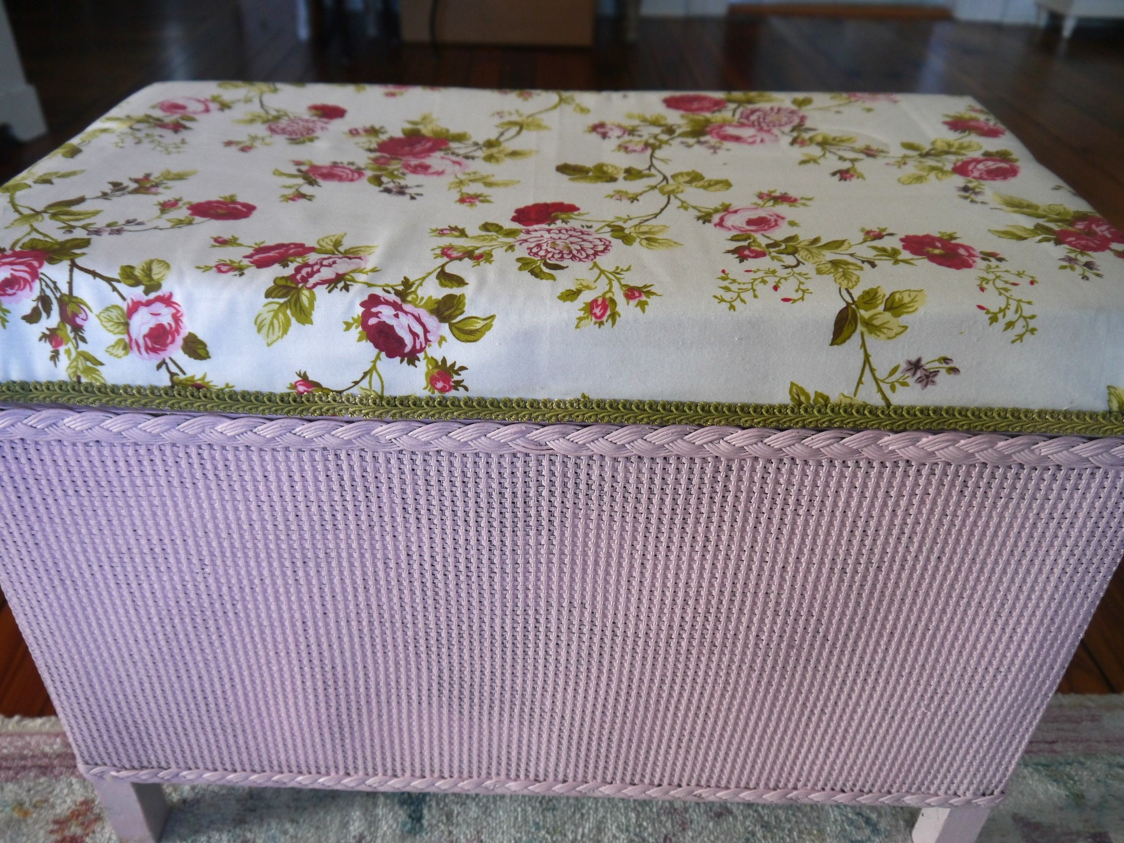 Vintage Wicker Trunk/bench With Padded Seat, Storage, New Upholstery ...