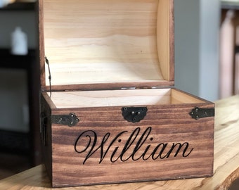 Personalized Rustic Treasure Chest Burned/engraved | Etsy