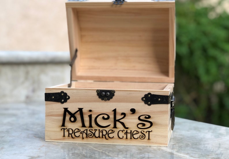 Personalized Rustic Treasure Chest Burned/engraved | Etsy