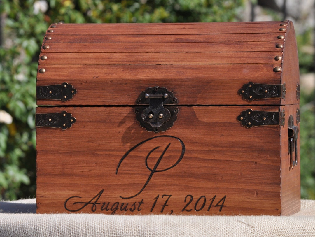 Personalized Rustic Wedding Card Box -treasure Chest - Country Chic ...