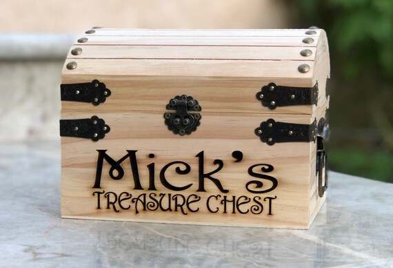 Personalized Rustic Treasure Chest Burned/engraved | Etsy