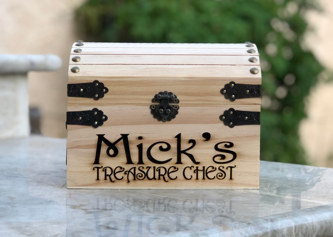Personalized Rustic Treasure Chest Burned/engraved | Etsy