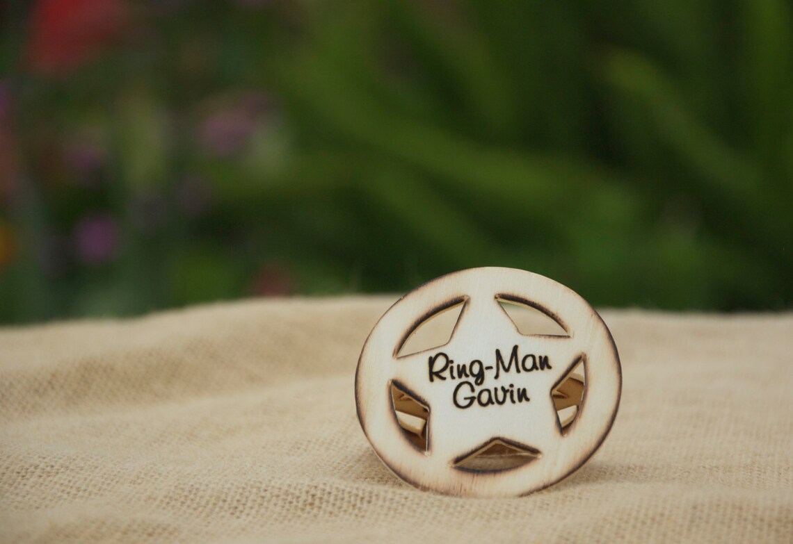 Personalized Wooden Pin Rustic Sheriff Badge Pin Ring | Etsy
