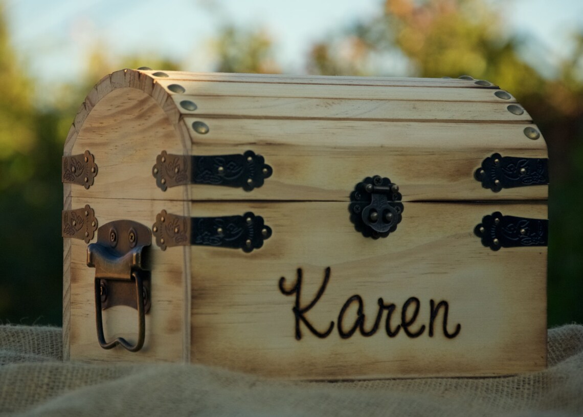 Personalized Rustic Childs Treasure Chest Keepsake Box - Etsy