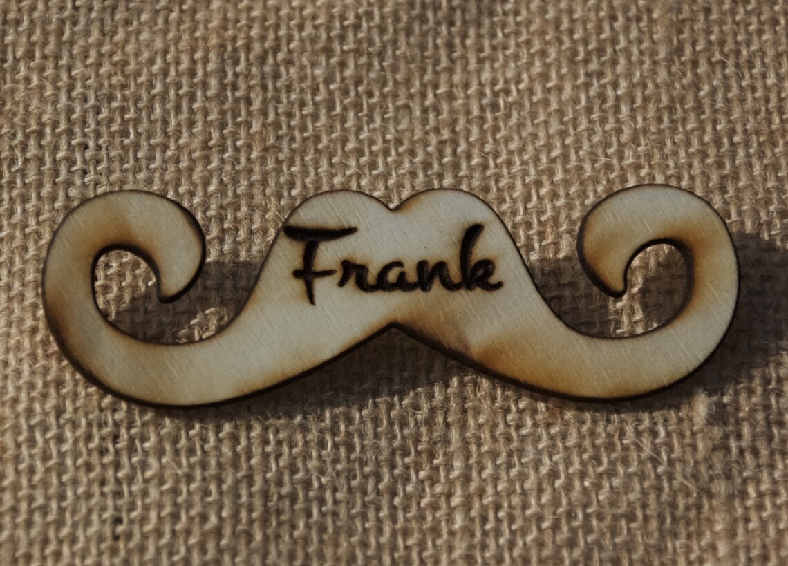 Personalized Boutonniere Wooden Mustache Pin Rustic | Etsy