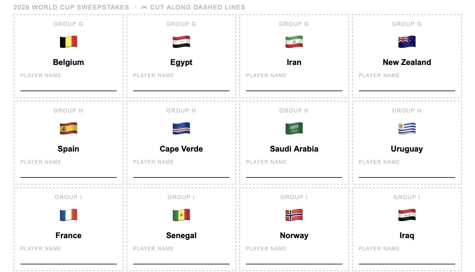 2026 World Cup Sweepstake Kit, Football Pool Office Game (printable PDF ...