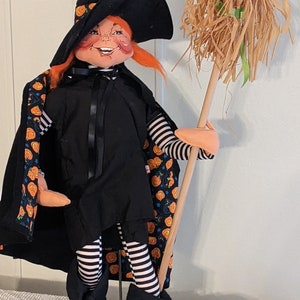 Witch Kid Annalee Mobilitee Doll 30 Inch Halloween Decor With Stand and ...