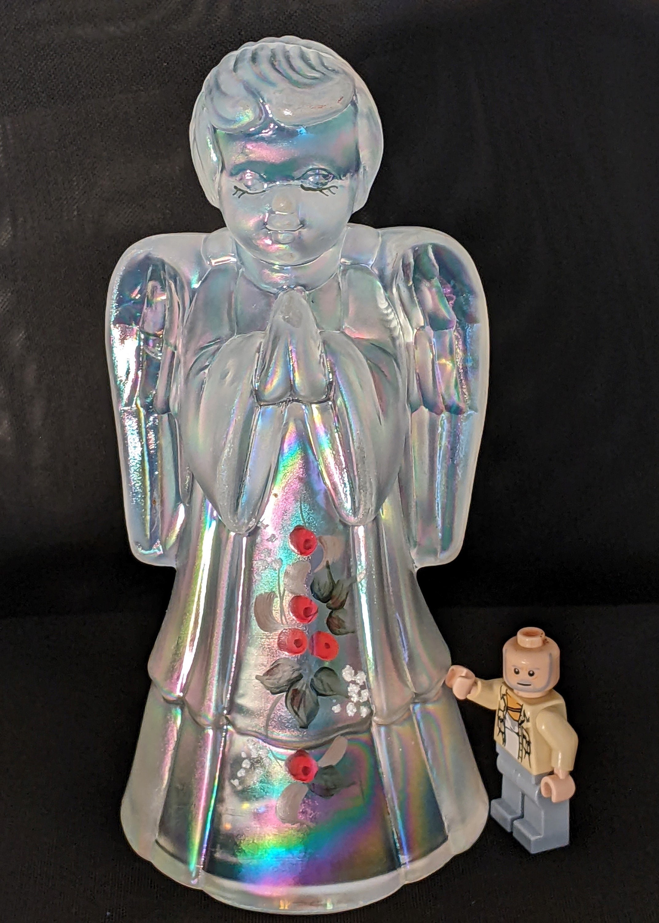 Fenton Praying Boy Angel Hand Painted Signed L Everson Dated 1992 - Etsy