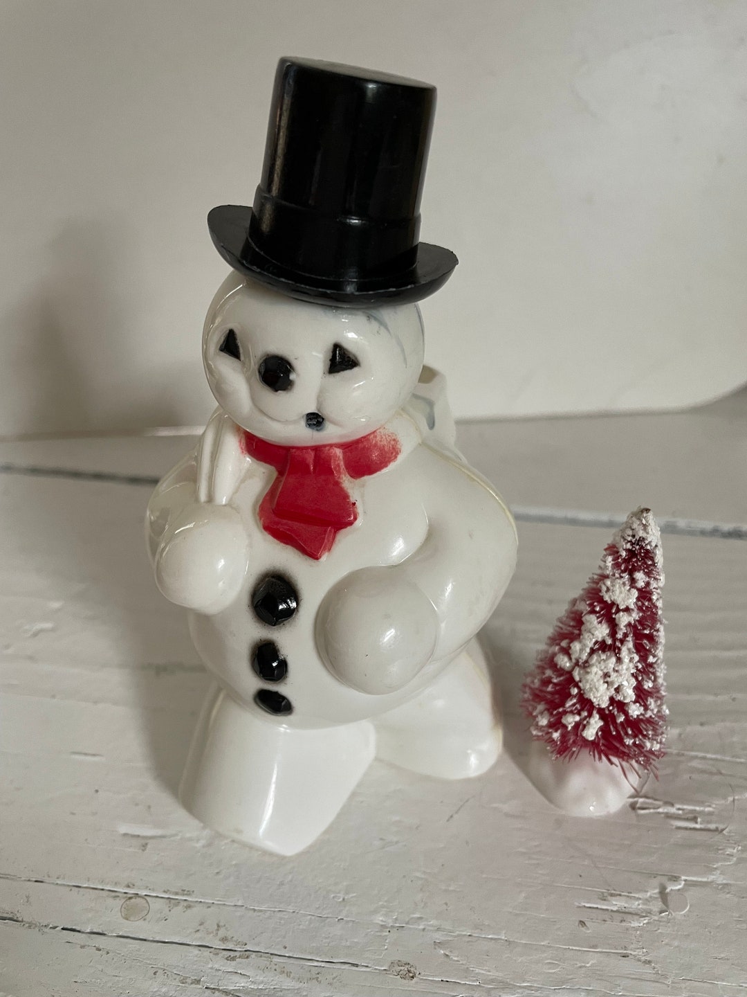 Vintage Rosbro Snowman Candy Container - Etsy