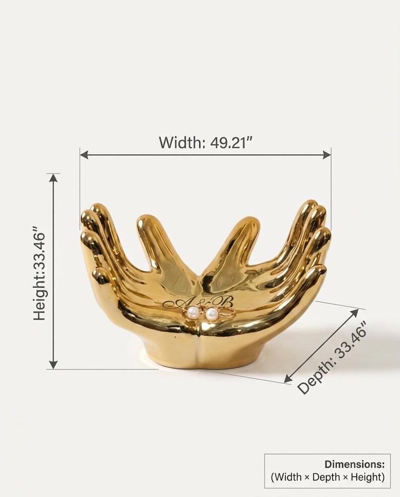 Personalized Hand-shaped Ring Dish, Custom Engraved Ceramic Trinket ...