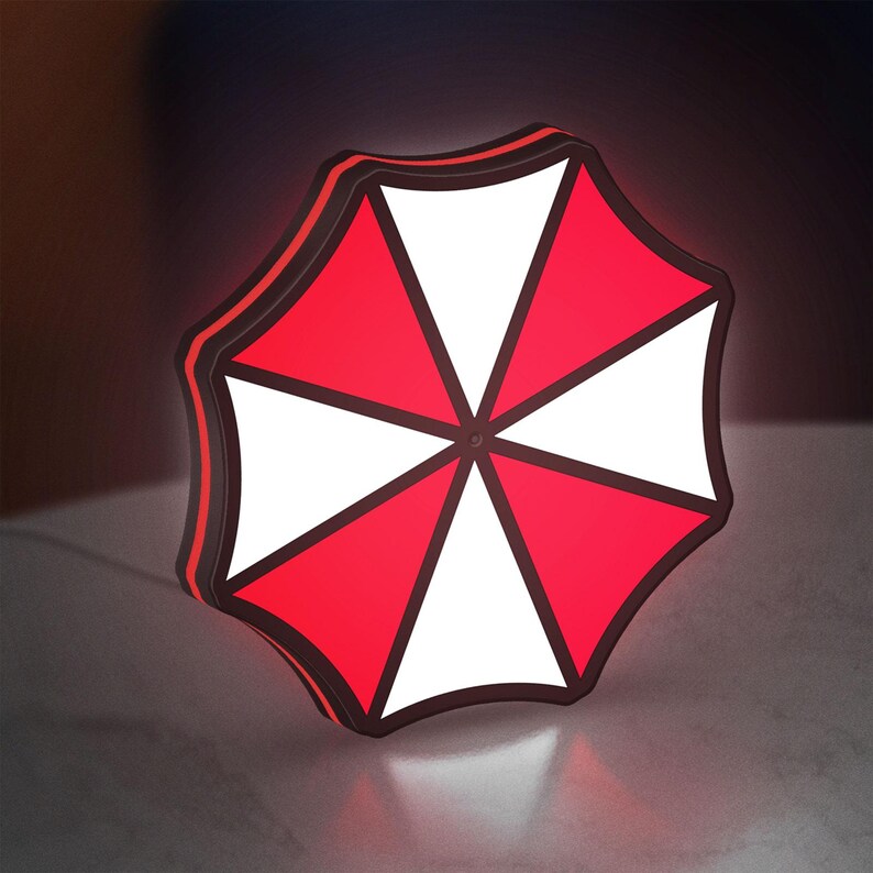 Umbrella Corp 3D LED Lightbox Sign, Resident Evil Gamer Room Decor ...