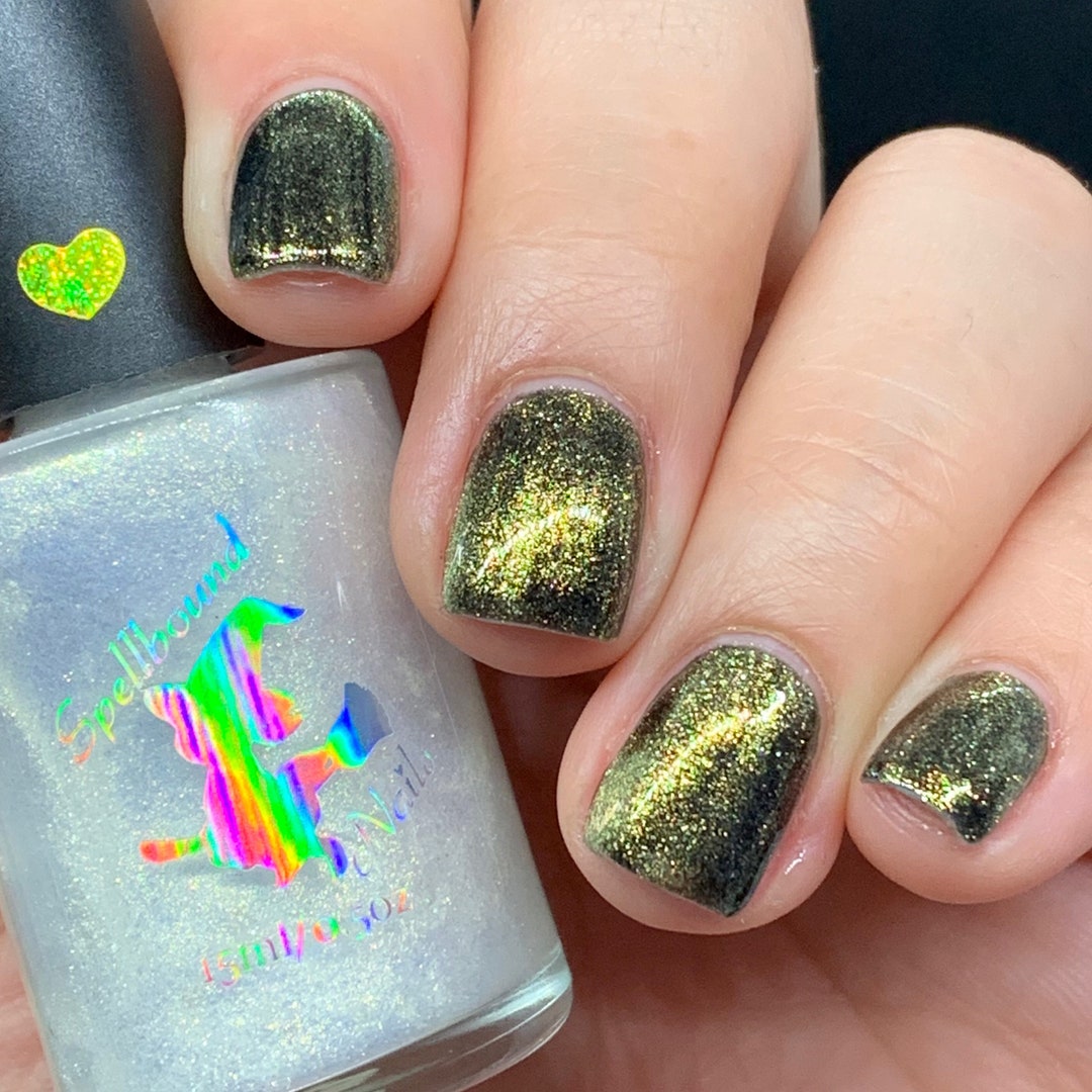 White Iridescent Gold Color Shifting Indie Nail Polish - Spellbound ...