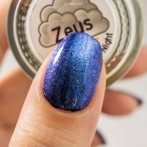 Zeus Greek Gods and Goddesses blue Flakies Shimmer Nail Polish - Etsy