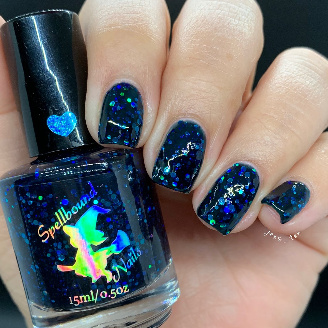 Dark Blue Jelly Indie Nail Polish - Spellbound Nails Hidden Depths - Etsy