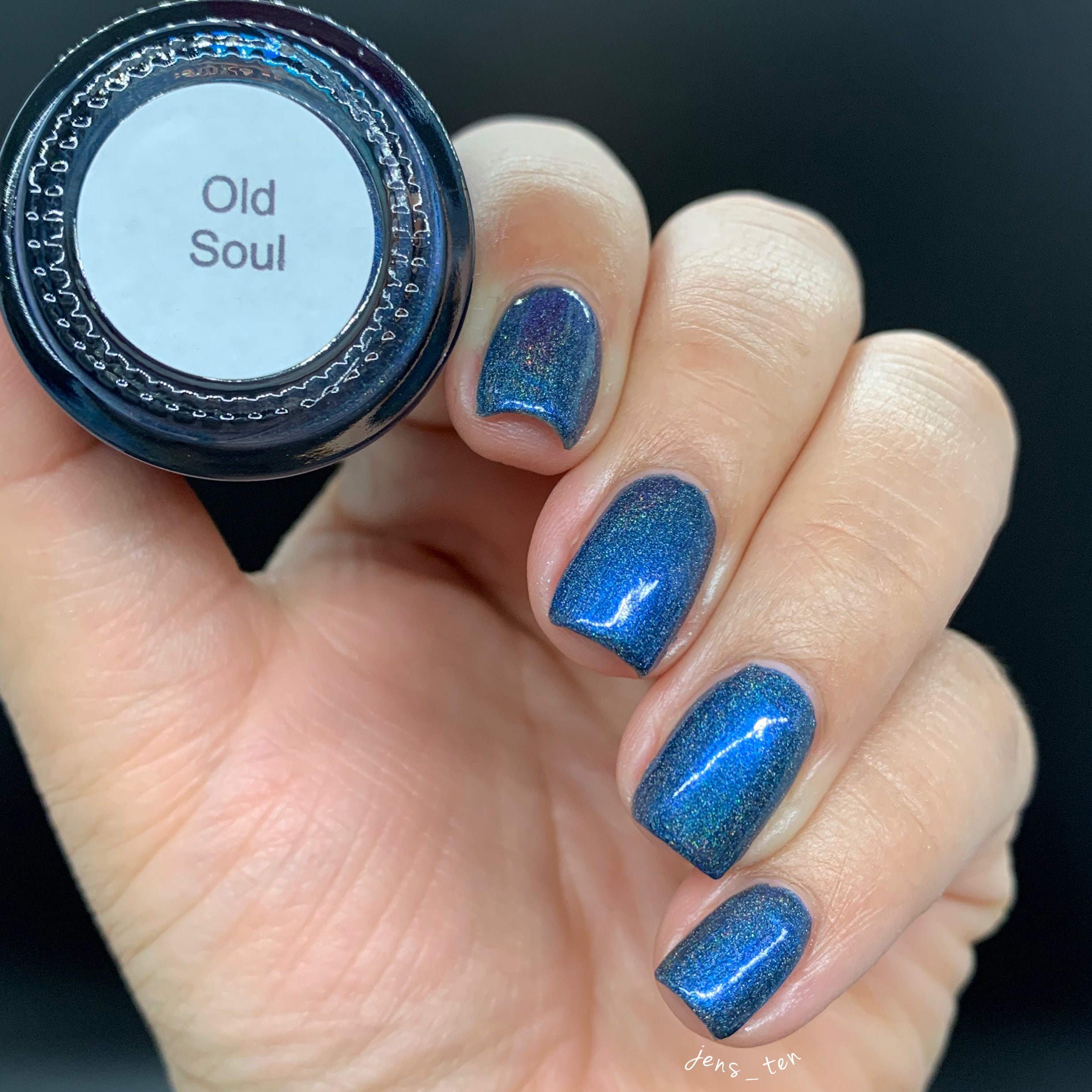 Old Soul custom handcrafted blue holographic nail polish | Etsy