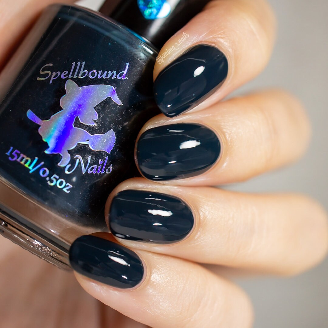 Dark Blue Teal Creme Indie Nail Polish - Spellbound Nails Witching Hour ...