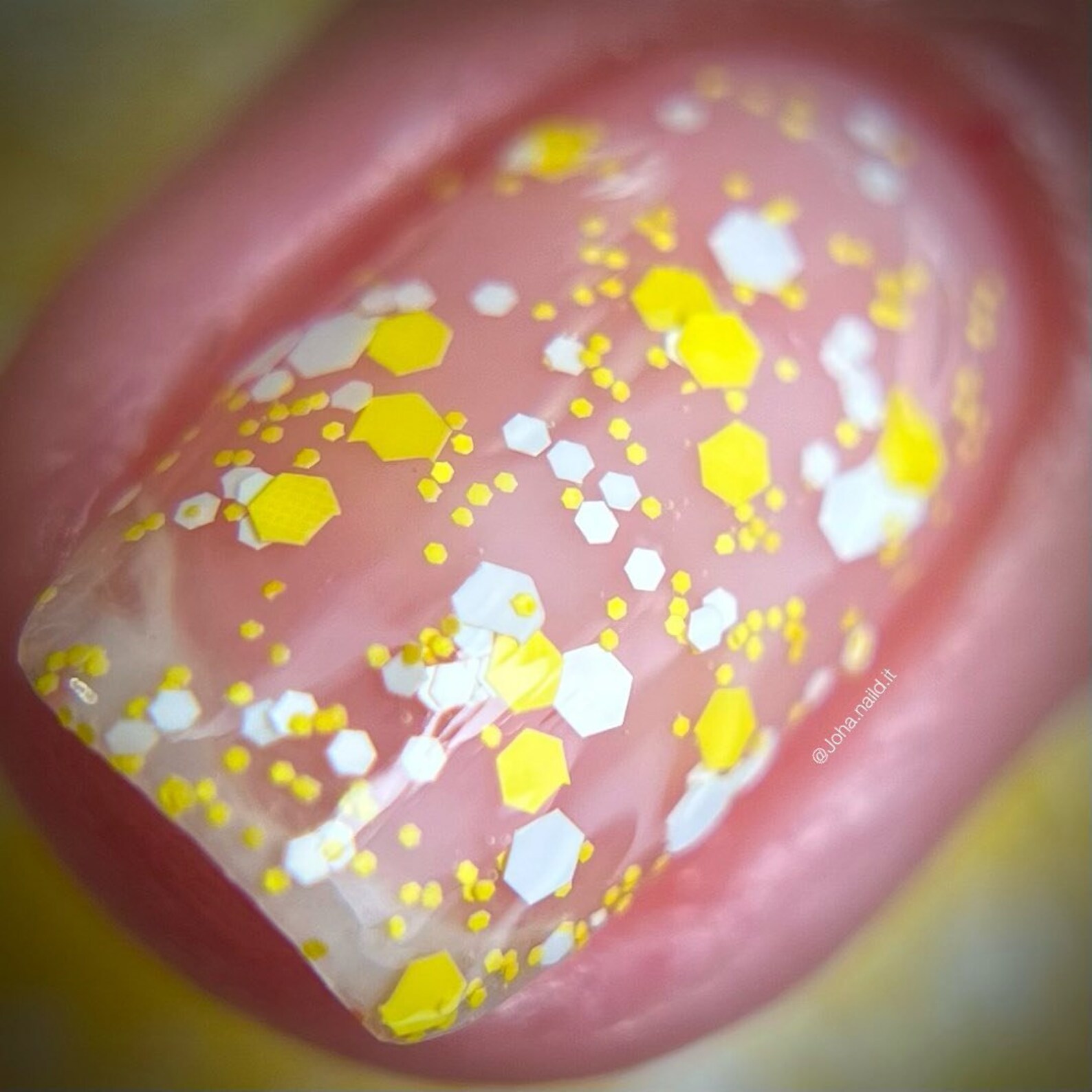 Yellow and White Glitter Topper Indie Nail Polish - Spellbound Nails ...