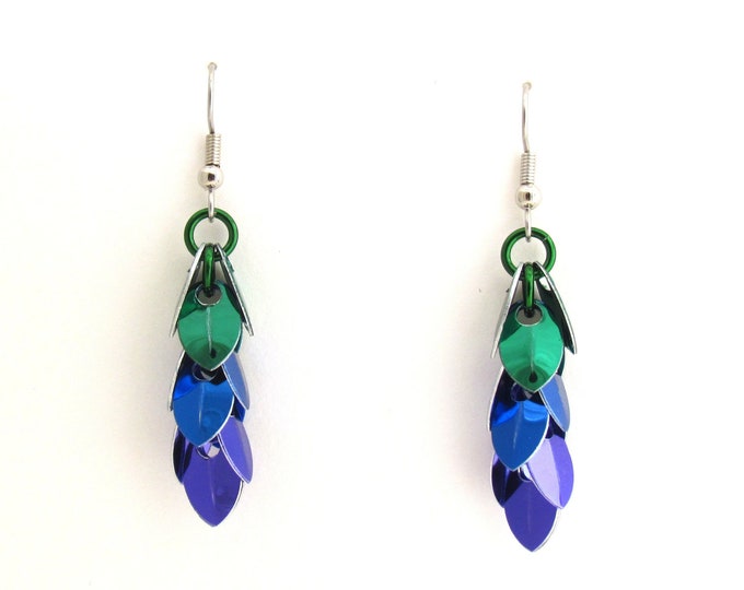 Scale Earrings, Mini Dragon Scale Earrings, Chain Maille Jewelry ...