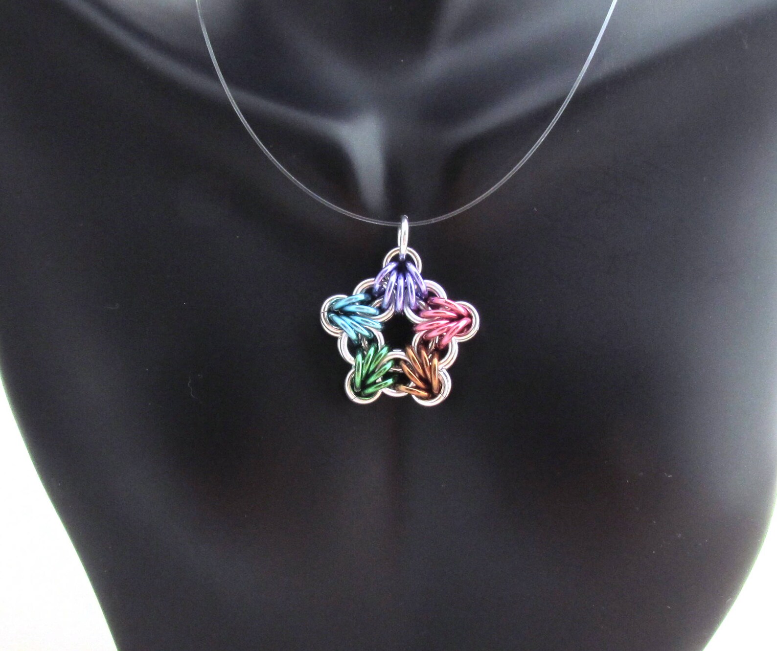 Pastel Star Pendant Chain Maille Pendant Multicolor Star - Etsy