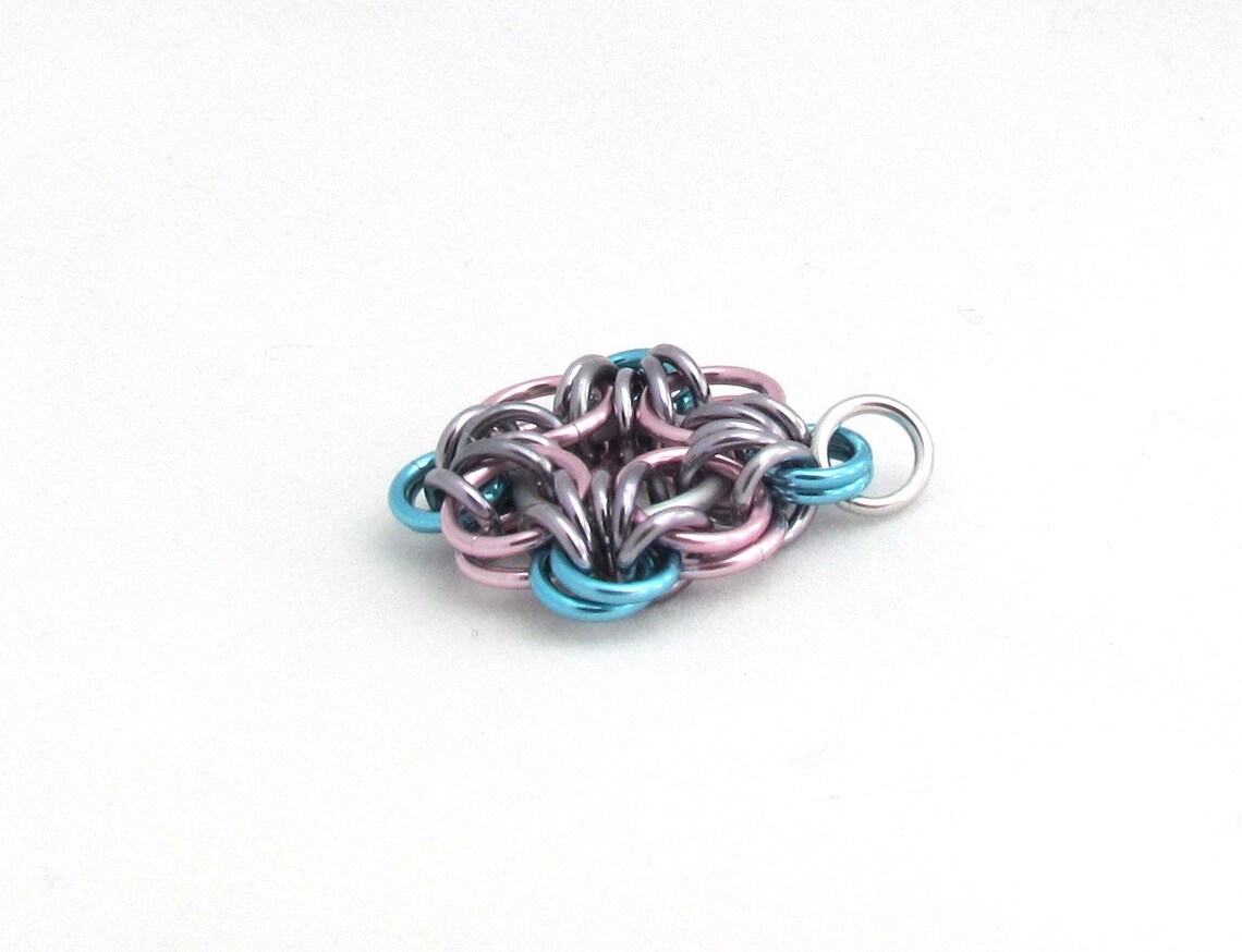 Pastel Chain Maille Pendant Multicolor Pendant Jump Ring - Etsy