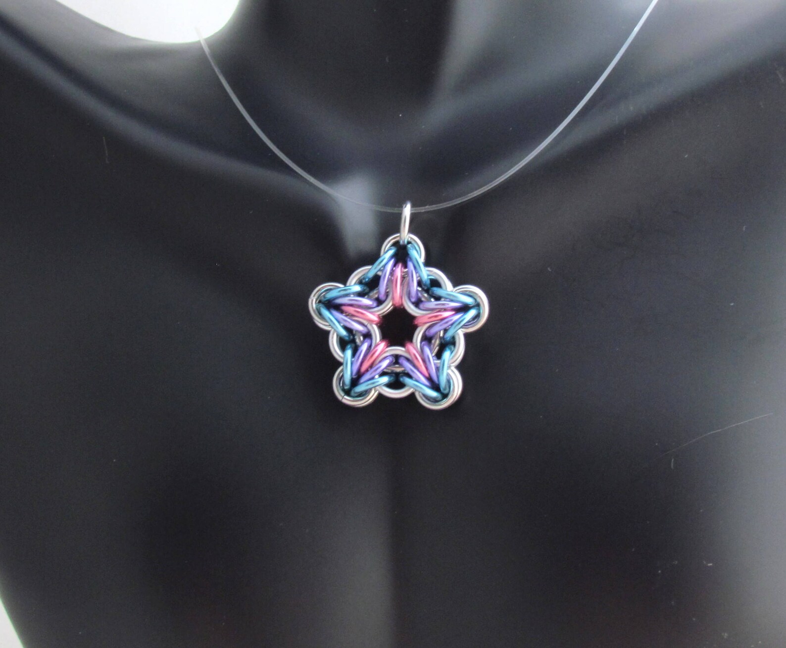 Star Pendant Chain Mail Pendant Pastel Jewelry Star Jewelry - Etsy