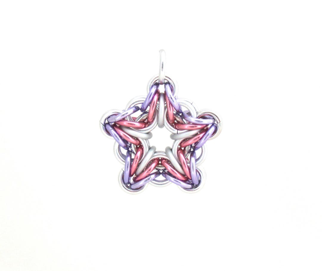Star Jewelry, Pastel Star Pendant, Chain Maille Jewelry, Jump Ring ...