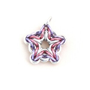 Star Jewelry, Pastel Star Pendant, Chain Maille Jewelry, Jump Ring ...
