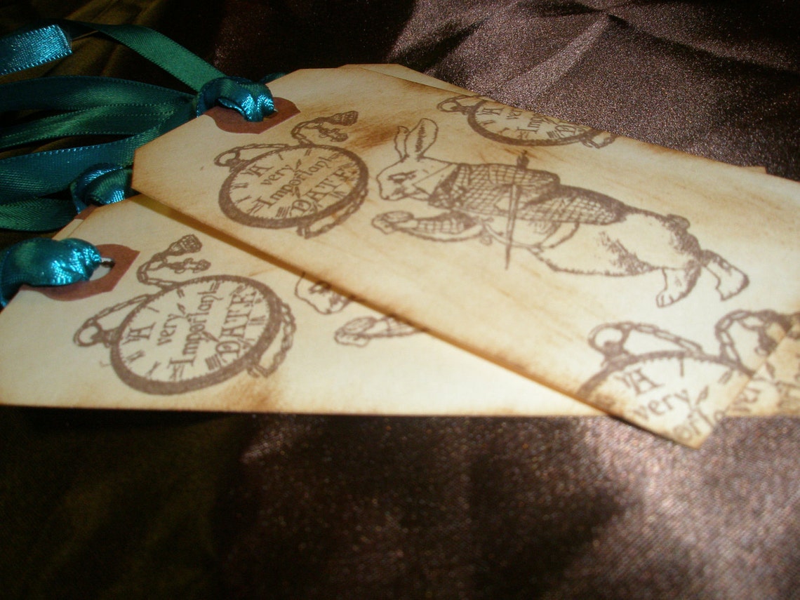 White Rabbit-alice in Wonderland Gift Tags-birthday Tags-set - Etsy