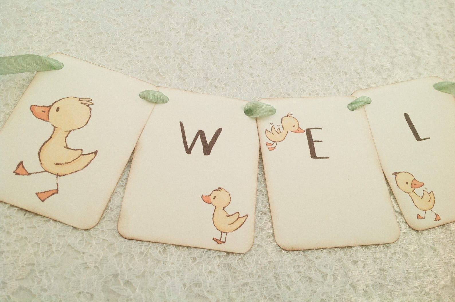 Duck Baby Shower Banner-welcome Little One Banner-yellow Ducks Signs ...