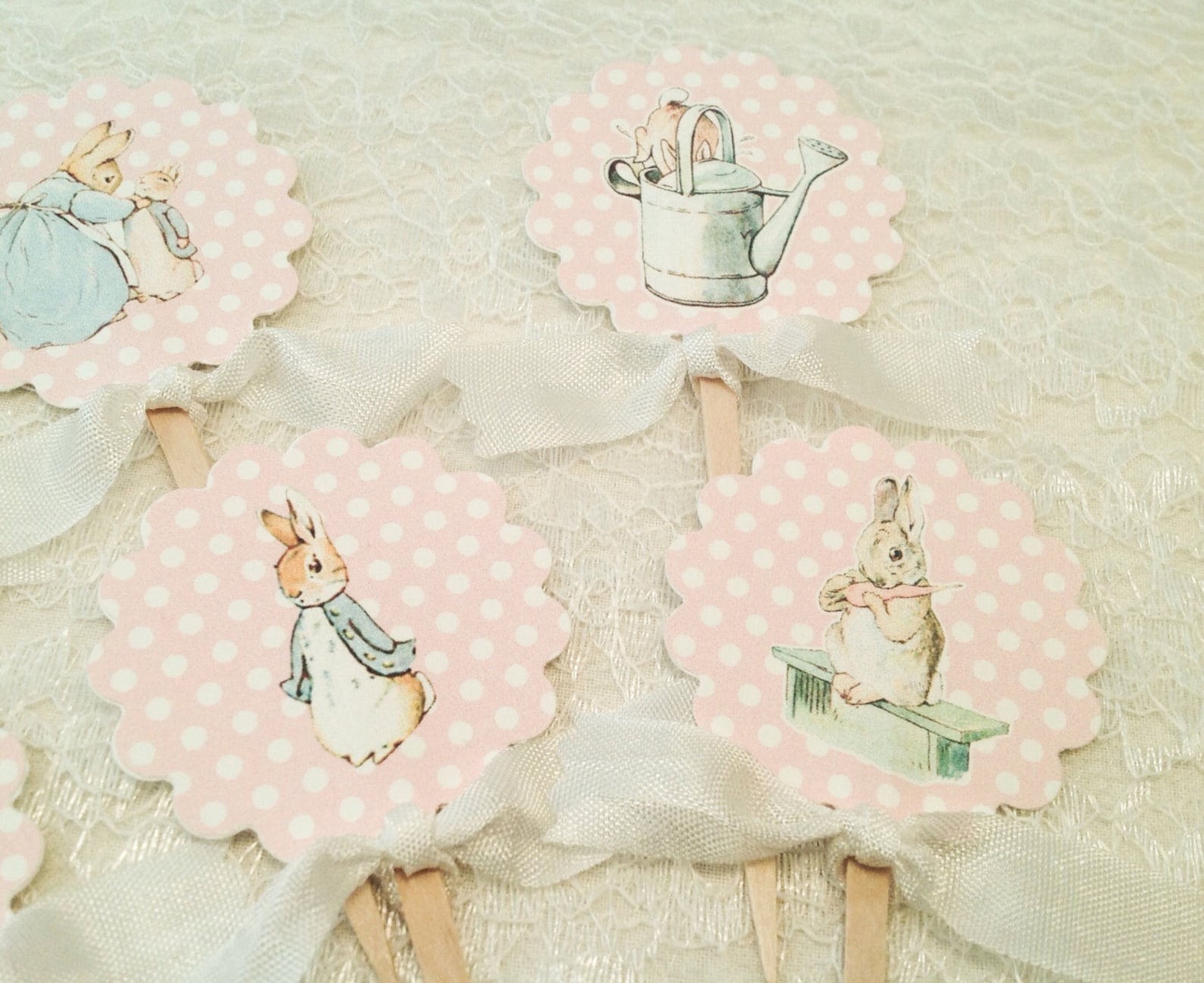 Peter Rabbit cupcake picks toppers-First Birthday Baby Shower | Etsy