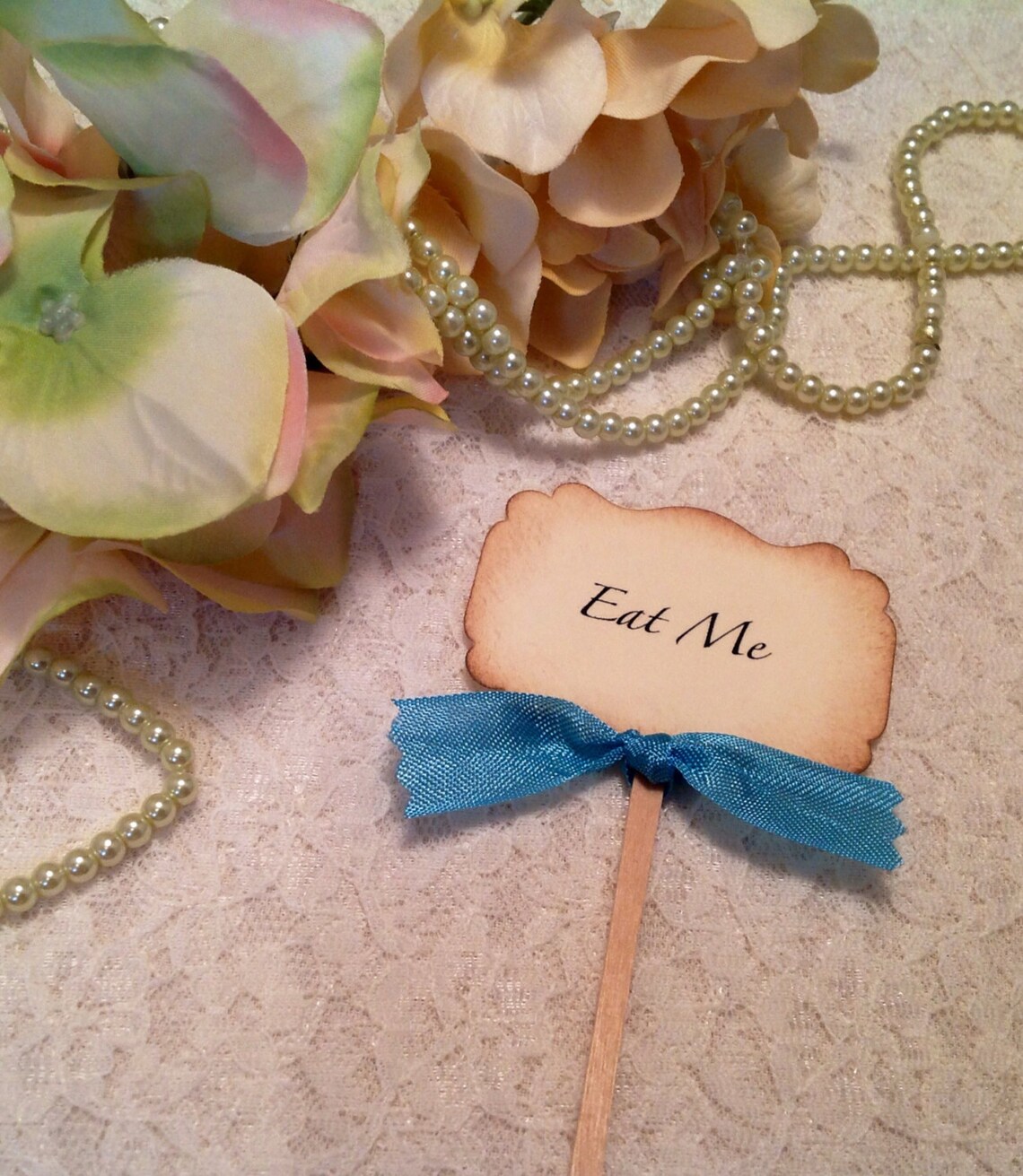 Eat Me Cupcake Toppers-alice in Wonderland Cupcake Toppers and | Etsy