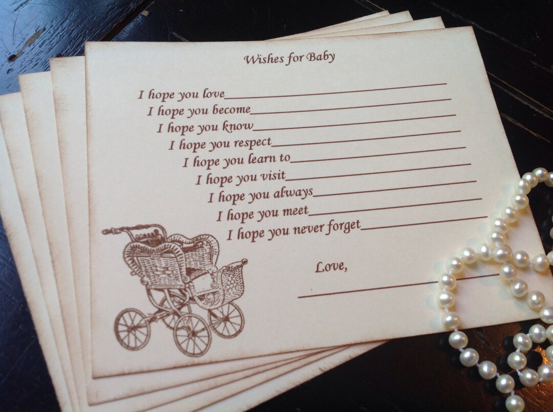 Gender Neutral Wish Cards-vintage Paper - Etsy