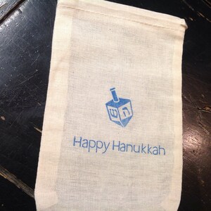 Hanukkah Muslin Bags-menorah Decoration Star of David Dreidel Muslin ...