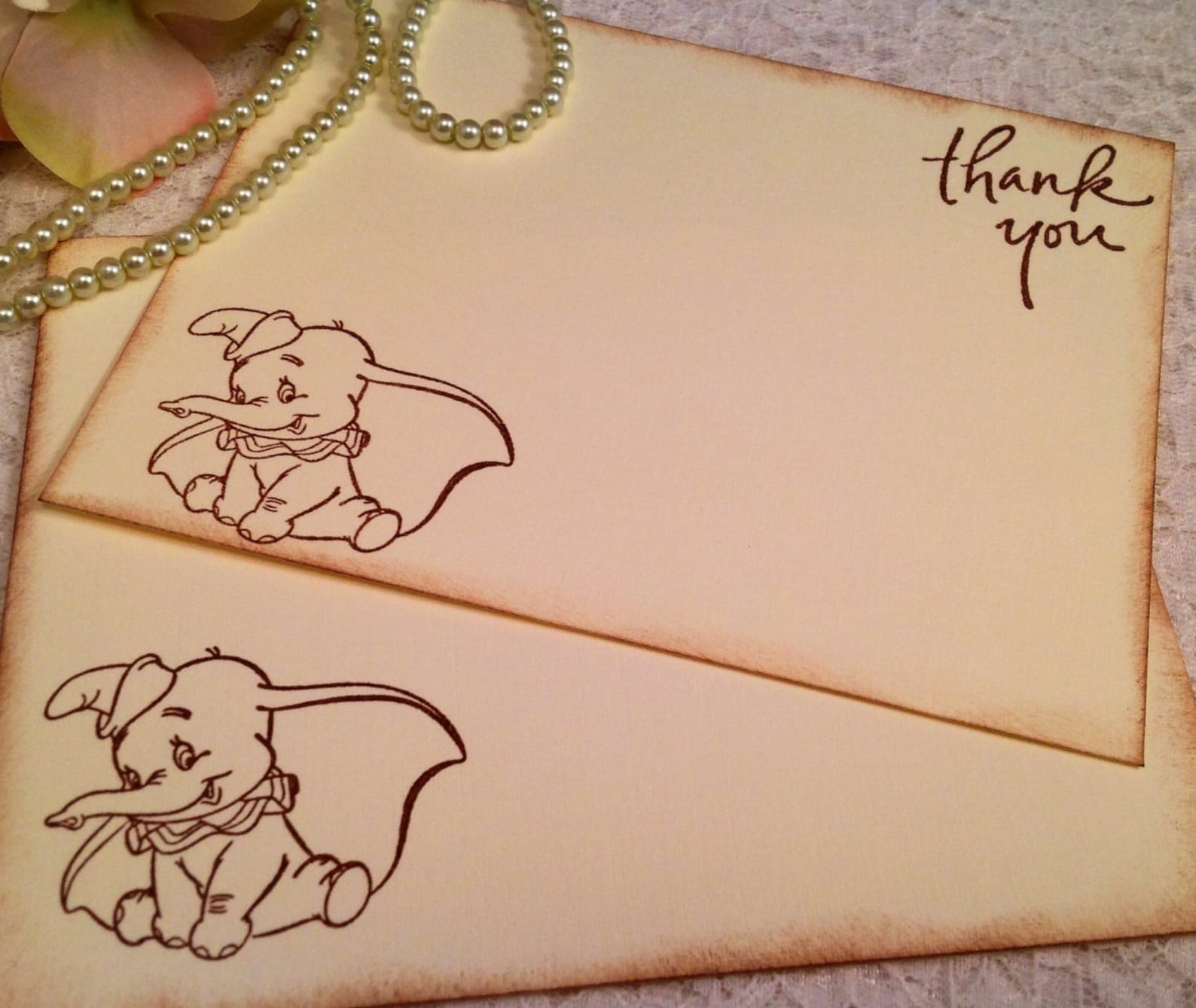 Disney Thank you notes-Dumbo-children's note cards-Dumbo | Etsy