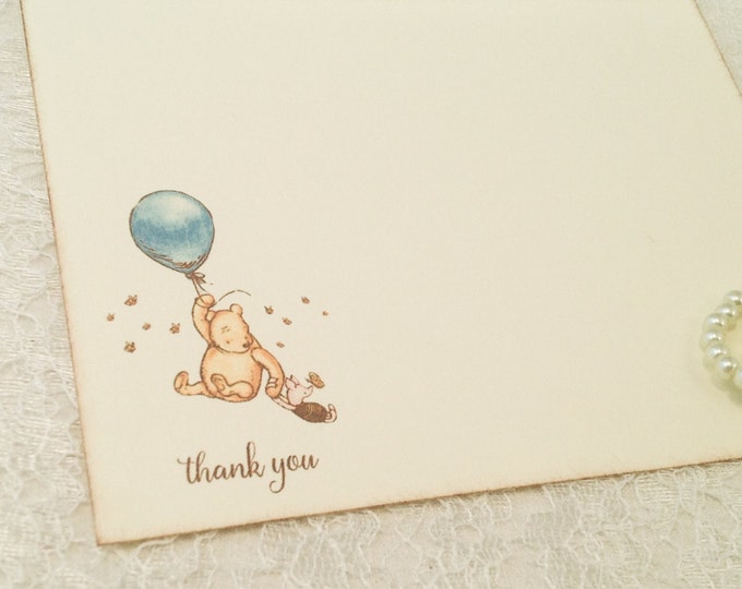 Winnie the Pooh Thank You Notes-pooh Balloon Blank Notes - Etsy