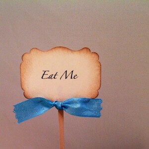 Eat Me Cupcake Toppers-alice in Wonderland Cupcake Toppers and - Etsy