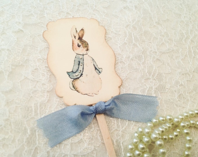 Cupcake Toppers Picks-peter Rabbit Baby Shower Birthday Party Cupcake ...