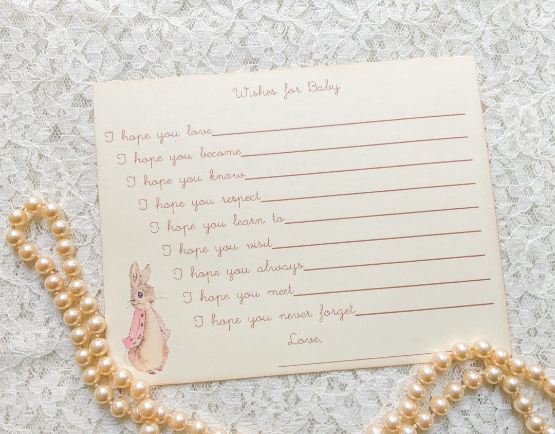 Flopsy Bunny Wish Cards - Peter Rabbit Wish Cards-dear Baby-blessing ...
