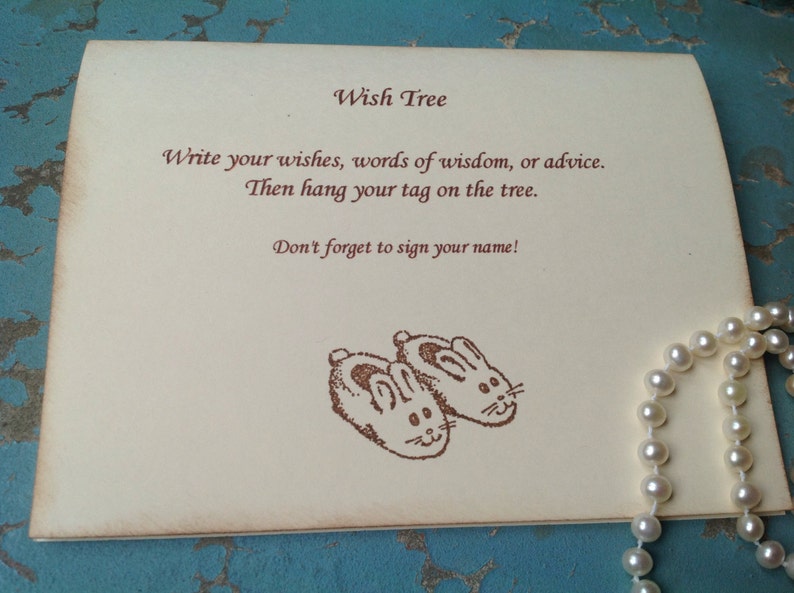 Wish Tree Instructions Sign-baby Shower Wish Cards-bunny | Etsy